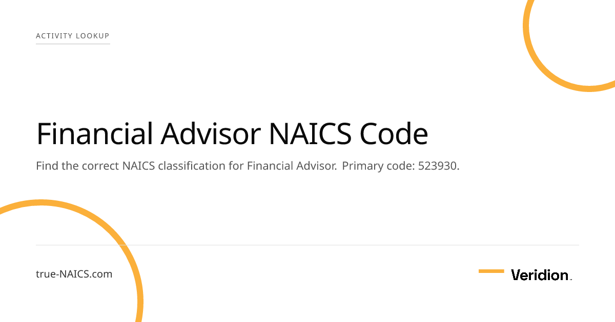 Financial Advisor NAICS Code — 523930 | trueNAICS | trueNAICS